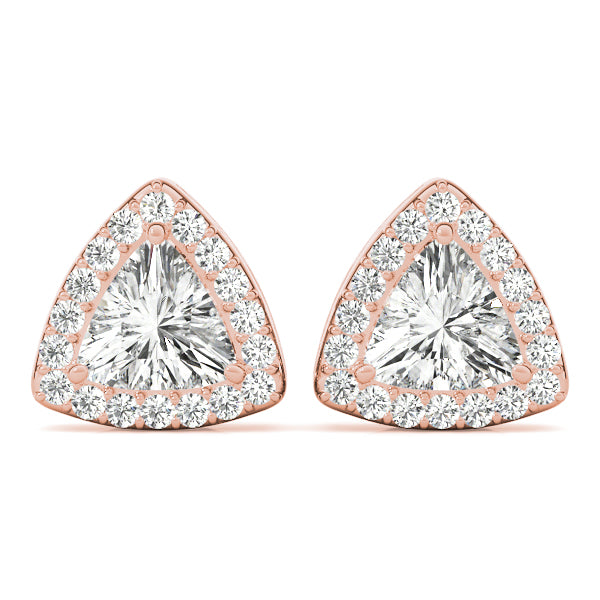 14k Gold Triangular Bezel Set Diamond Earring – Rondels Jewelry ...