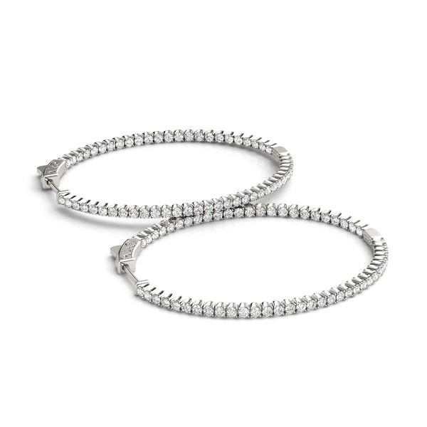 14K Hoop Diamond Earring – Rondels Jewelry | Engagement Rings, Wedding ...