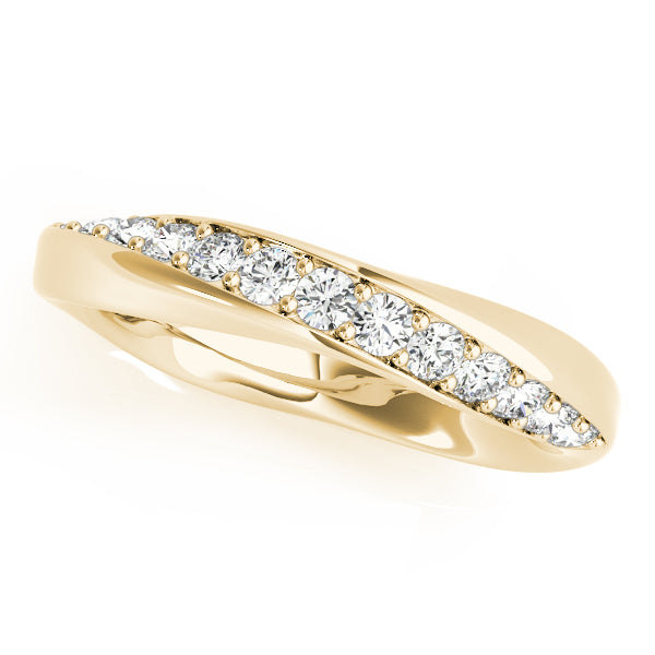 14K Channel Set Twist Ladies Wedding Band – Rondels Jewelry ...