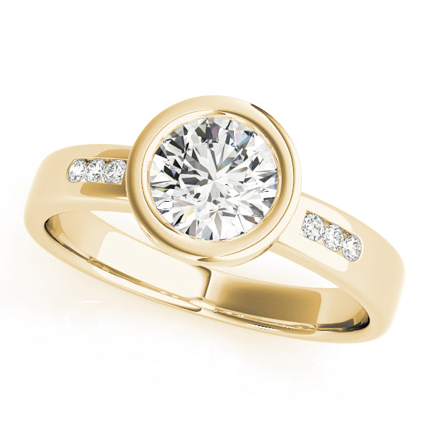 14K Channel Set / Channel Set Center Engagement Ring – Rondels Jewelry ...