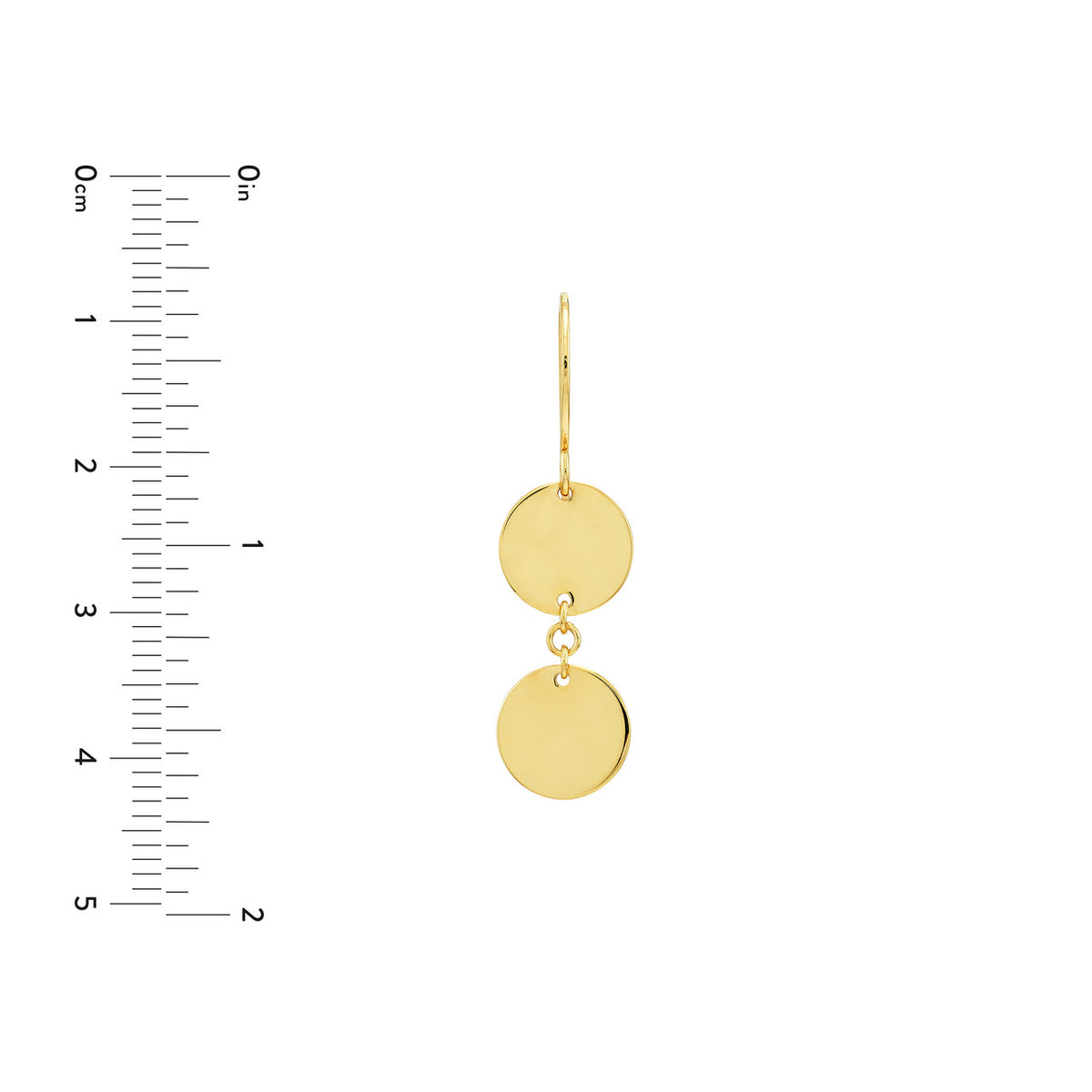14K Gold Double Disc Dangle Earrings – Rondels Jewelry | Engagement ...